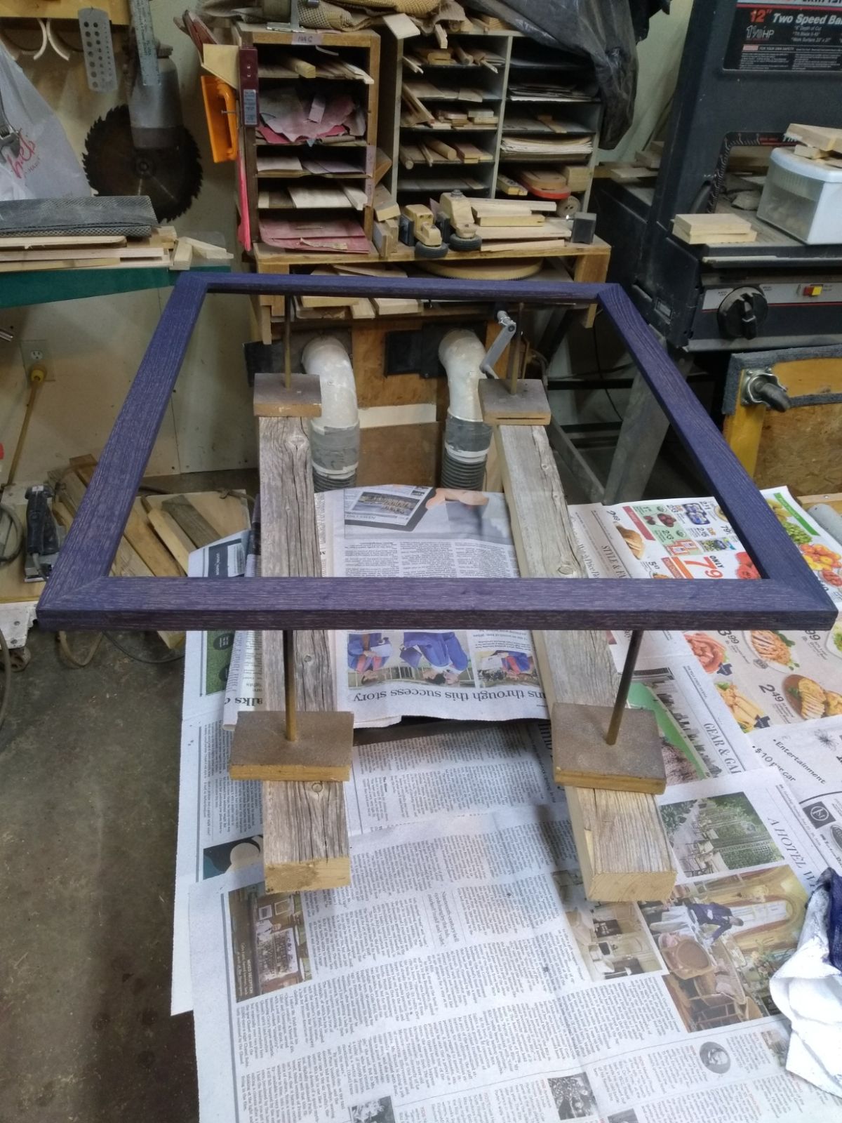 Spraying a frame - Finishing - The Patriot Woodworker